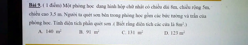 Solved Bà I 9 Ä‘iáƒm Má™t Phòng Há C Dạng Hình Há™p Chá