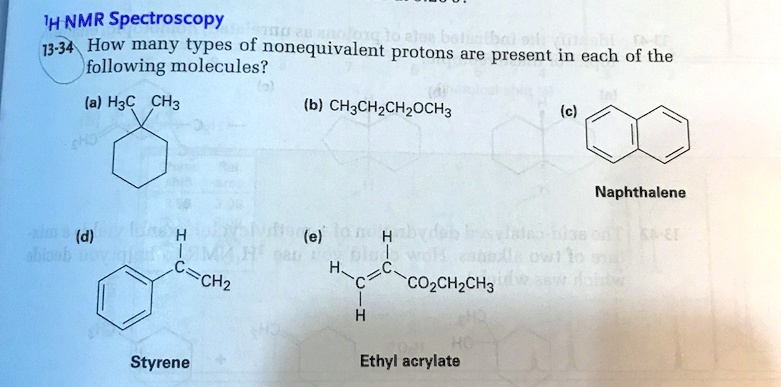 ih nmr spectroscopy 13 34 how many types of nonequivalent protons are ...