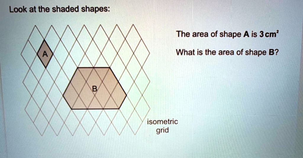 Look at the shaded shapes: The area of shape A is 3 cm^2 What is the ...