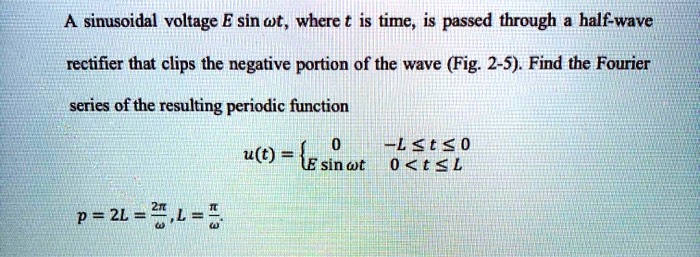Sinusoidal voltage E sin wt, where t is time, is passed through a half ...