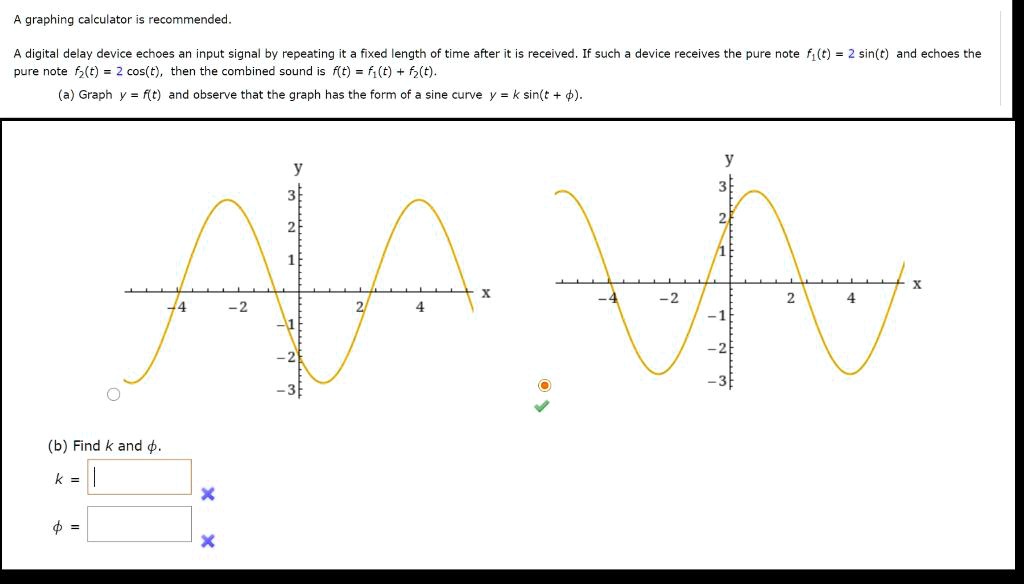 graphing calculator recommended digital delay device echoes an input signa by repeating it a ...