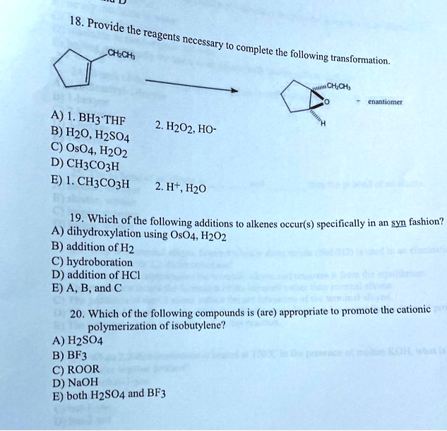 VIDEO solution: 18. Provide the reagents necessary to complete the ...