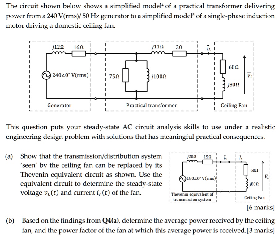 SOLVED: The circuit shown below shows a simplified model of a practical ...