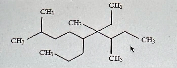 Write in the space provided the correct IUPAC name of the molecule ...