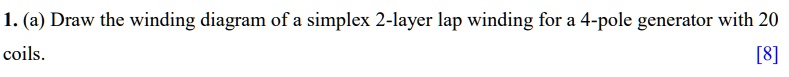 (a) Draw the winding diagram of a simplex 2-layer lap winding for a 4 ...