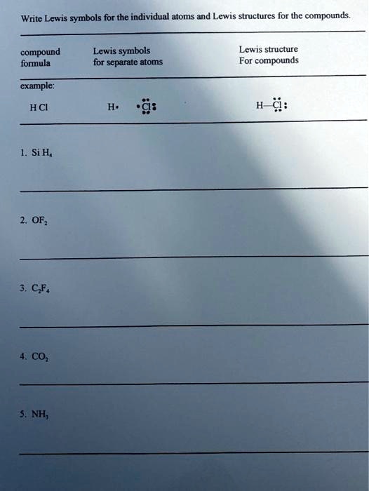 write lewis symbols for the individual atoms and lewis structures for ...