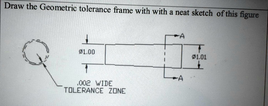 Solved Draw The Geometric Tolerance Frame With A Neat Sketch Of This