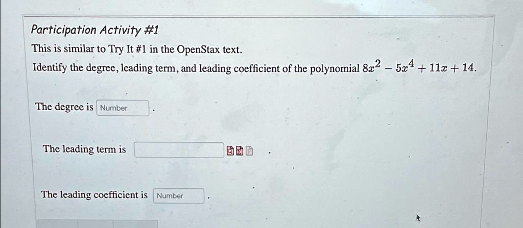 [GET ANSWER] Participation Activity #1 This is similar to Try It #1 in the OpenStax text ...
