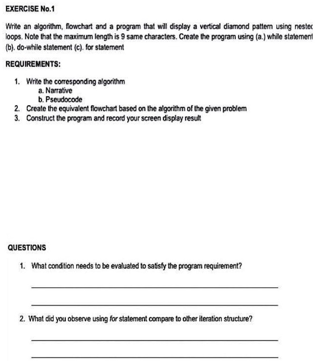 Solved Please Create An Algorithm In Narrative Form Pseudocode Flowchart And C Program