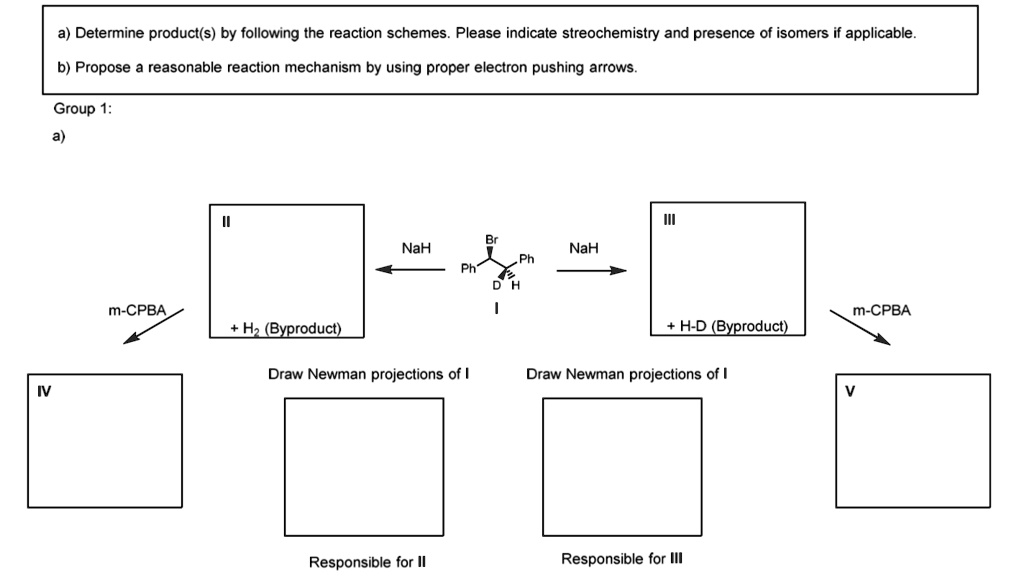 a determine products by following the reaction schemes please indicate streochemistry and ...