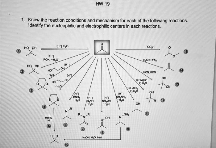 HW 19 1. Know the reaction conditions and mechanism for each of the following reactions ...