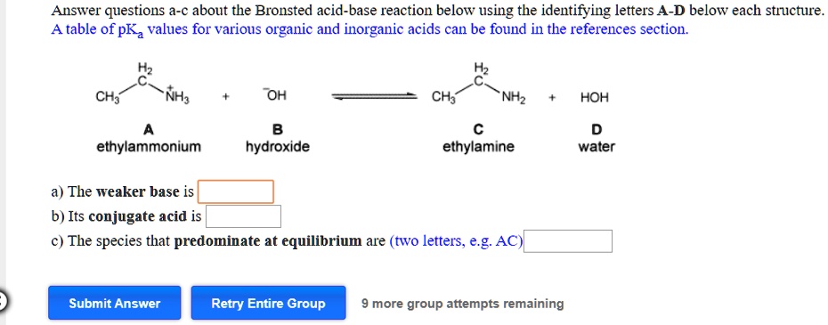 answer questions a c about the bronsted acid base reaction below using ... answer questions a c about the bronsted acid base reaction below using ...