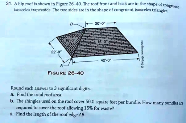 a hip roof is shown in figure 26 40 the roof front and back are in the ...