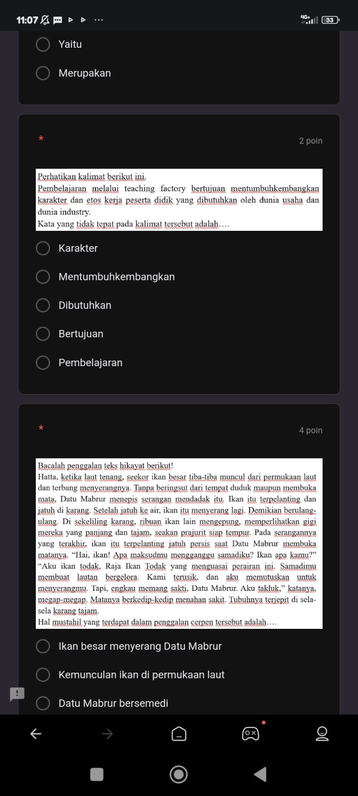 11:07 & ⋯ 4G. Yaitu Merupakan 2 poin Perhatikan kalimat berikut ini. Pembelajaran melalui ...