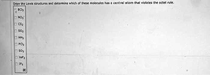 Draw the Lewis structures and determine which of these molecules has a ...