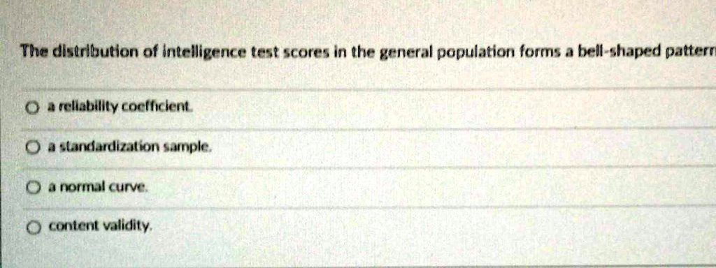 SOLVED: The distribution of intelligence test scores in the general ...