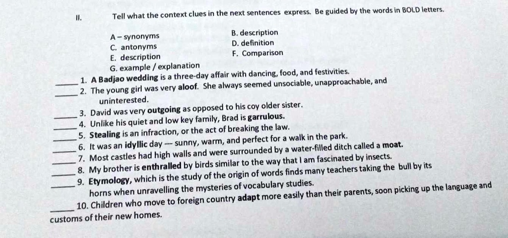 Pa turo nga po kung sino matalino sa English. Tell what the context ...