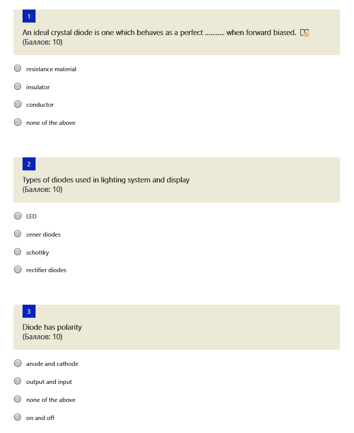1 An ideal crystal diode is one which behaves as a perfect when forward ...