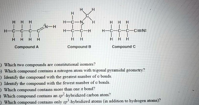 SOLVED: Compound A Compound B Compound C Which two compounds are ...