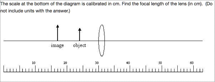 The scale at the bottom of the diagram is calibrated in cm. Find the ...