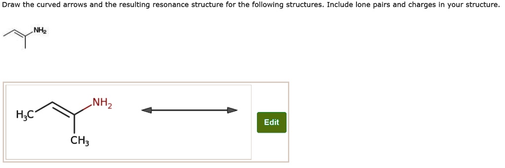 SOLVED: Draw the curved arrows and the resulting resonance structure for the following ...
