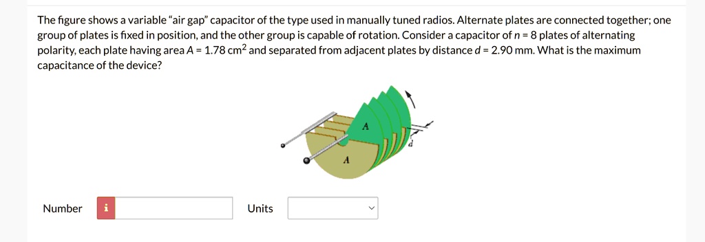 SOLVED: The figure shows a variable "air gap" capacitor of the type ...