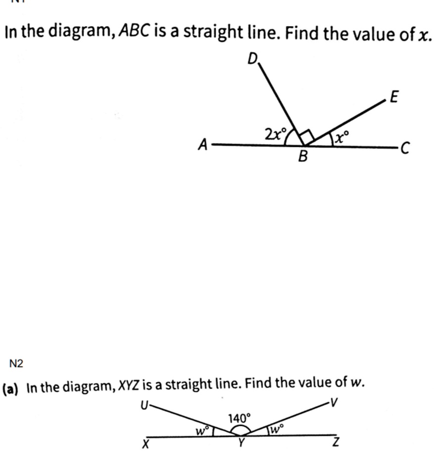 in the diagram abc is a straight line find the value of x a in the diagram xyz is a straight ...