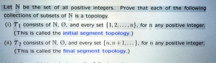 SOLVED: Let N be the set of all positive integers Prove that each the following collections of ...