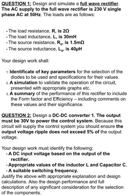 Please solve and do not copy from Chegg. QUESTION 1: Design and ...