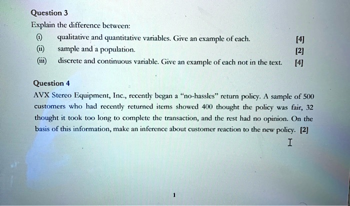 SOLVED: Question 3: Explain the difference between qualitative and ...