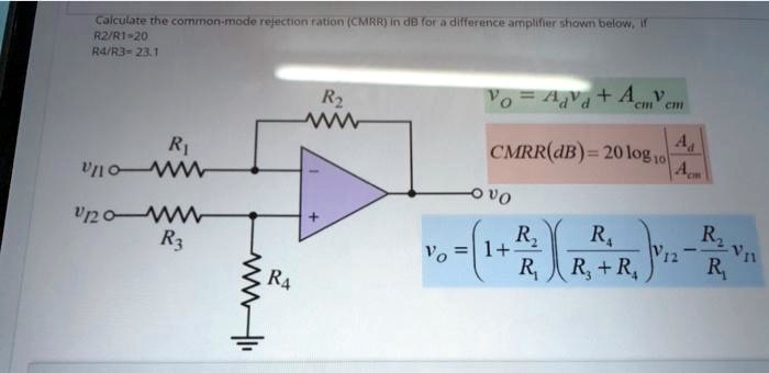 calculate the common mode rejection rationcmrrin db fora aifference ...