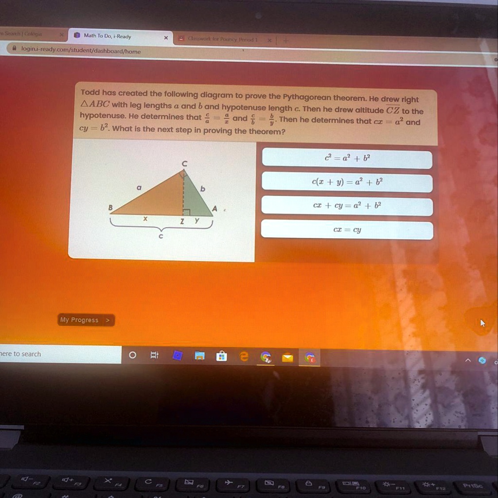 SOLVED: 'Todd has created the following diagram to prove the ...