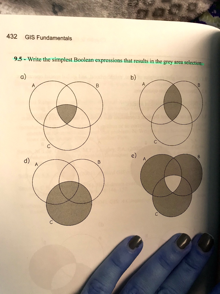 Write the simplest Boolean expressions that result in the grey area ... Write the simplest Boolean expressions that result in the grey area ...
