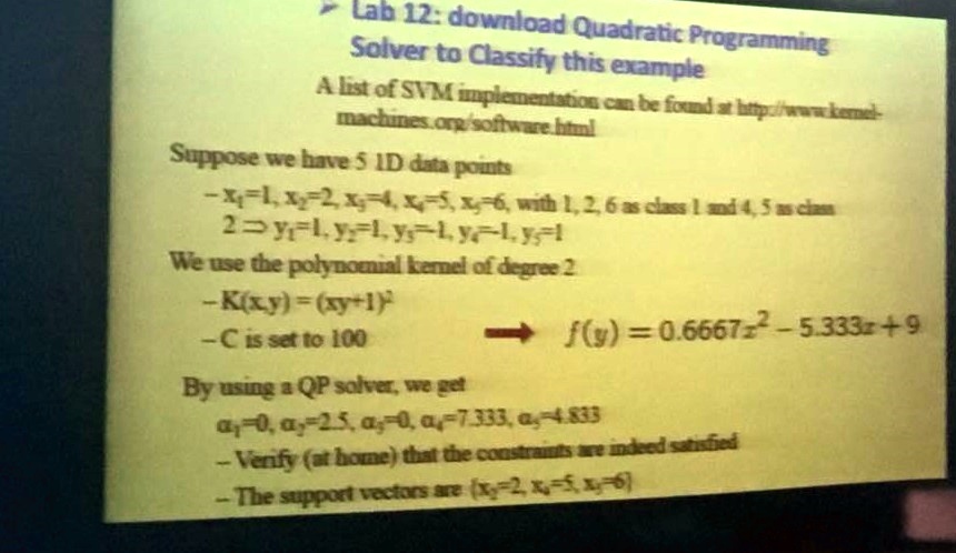 Solved Download Quadratic Programming Solver To Classify A Real Example Using Python Lab