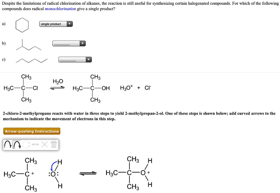 SOLVED: Despite the limitations of radical chlorination of alkanes, the reaction is still useful ...
