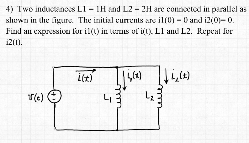 4) Two inductances L1 = 1H and L2 = 2H are connected in parallel as shown in the figure. The ...