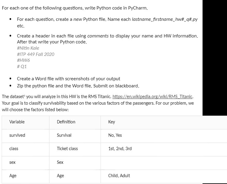 SOLVED: Visualizing the Titanic Data Read the dataset into a dataframe. Determine what is the ...