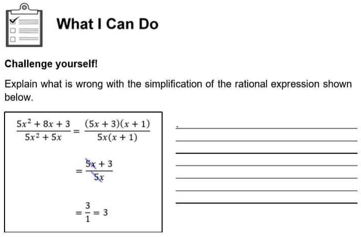 SOLVED: 'brainliest ko genius What Can Do Challenge yourselfl Explain what is wrong with the ...