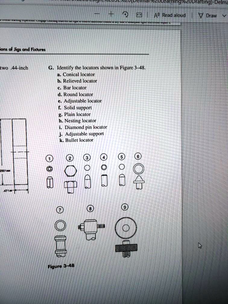 tions of Jigs and Fixtures two .44-inch G. Identify the locators shown ...