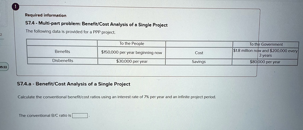 SOLVED: 1. Calculate the NPV of benefits and costs 2. Calculate the B/C ...