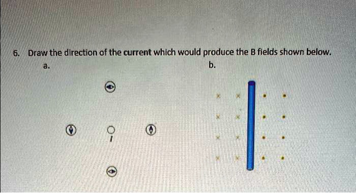 SOLVED: Draw the direction of the current which would produce the B ...