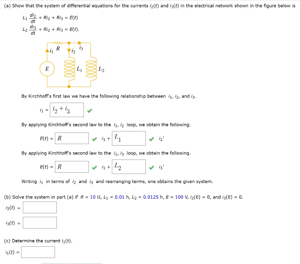 a show that the system of differential equations for the currents izt ...