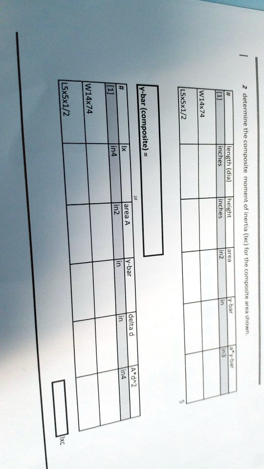 2 determine the composite moment of inertia (Ixc) for the composite ...