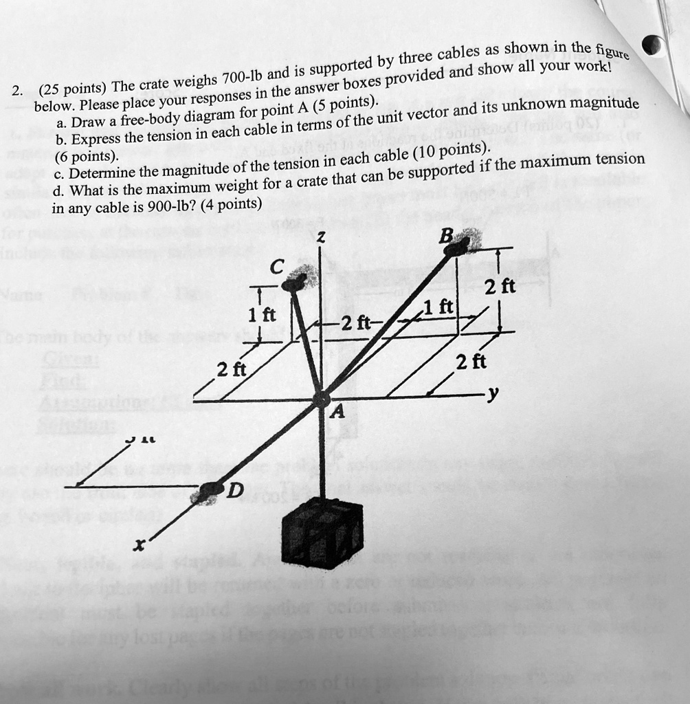 SOLVED: a. Draw a free-body diagram for point A (5 points). (6 points ...