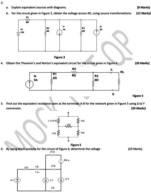 explain equivalent sources with diagrams 8 marks for the circuit given in figure 3obtain the ...