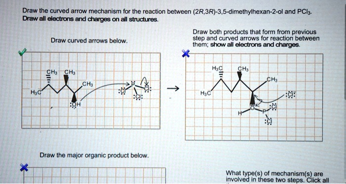 Draw the curved arrow mechanism for the reaction between (2R,3R)-3,5 ...