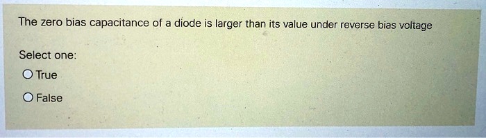 Solved The Zero Bias Capacitance Of A Diode Is Larger Than Its Value