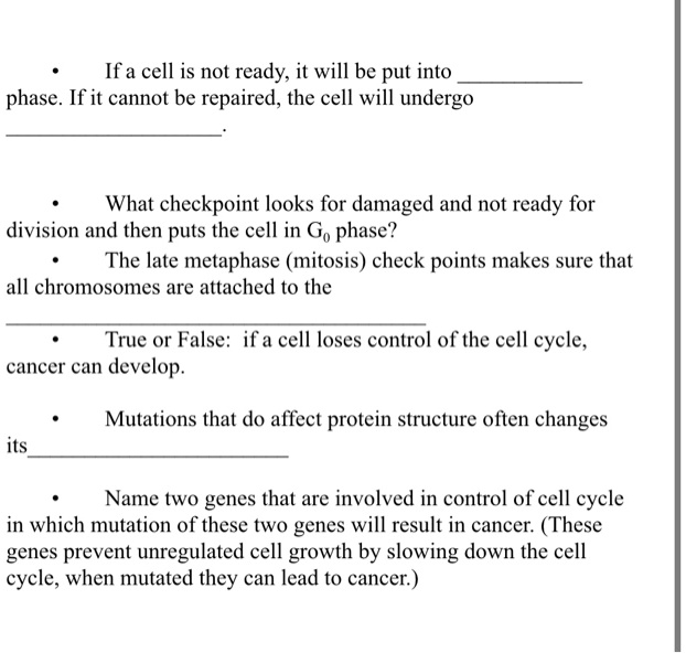 SOLVED:Ifa cell is not ready; it will be put into phase: If it cannot ...