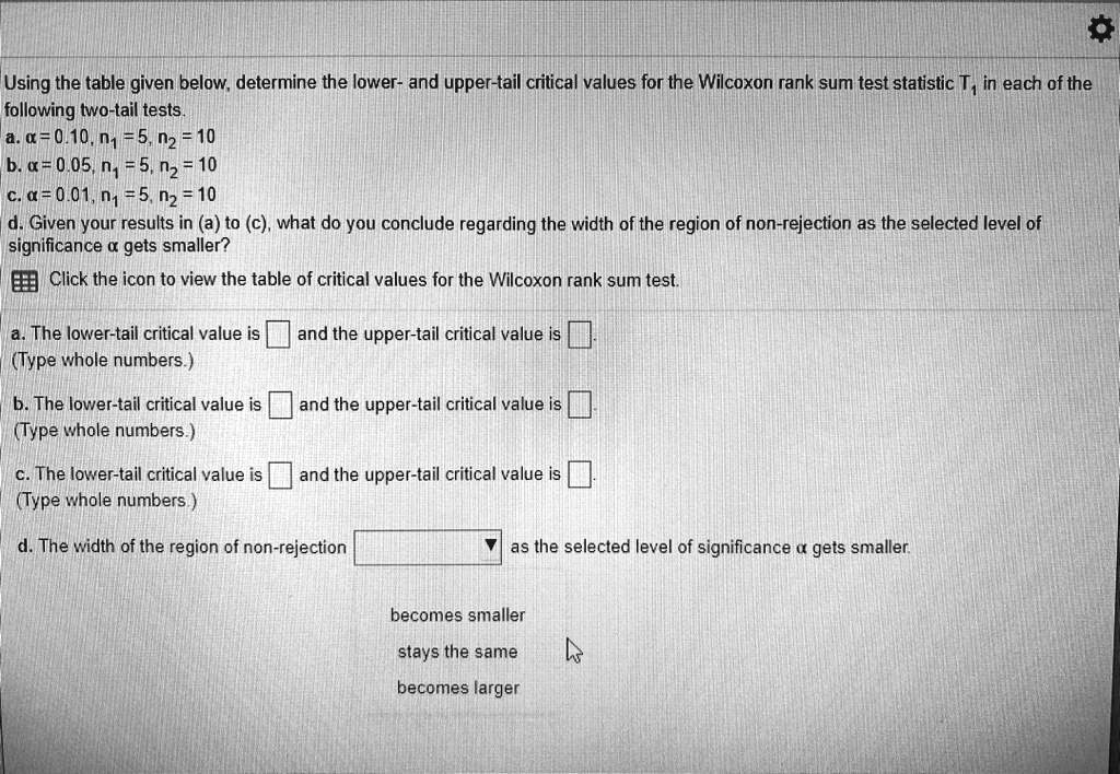 using the table given below determine the lower and upper tail critical ...