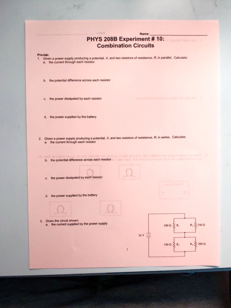 Series Parallel Combination Circuits Lab 100